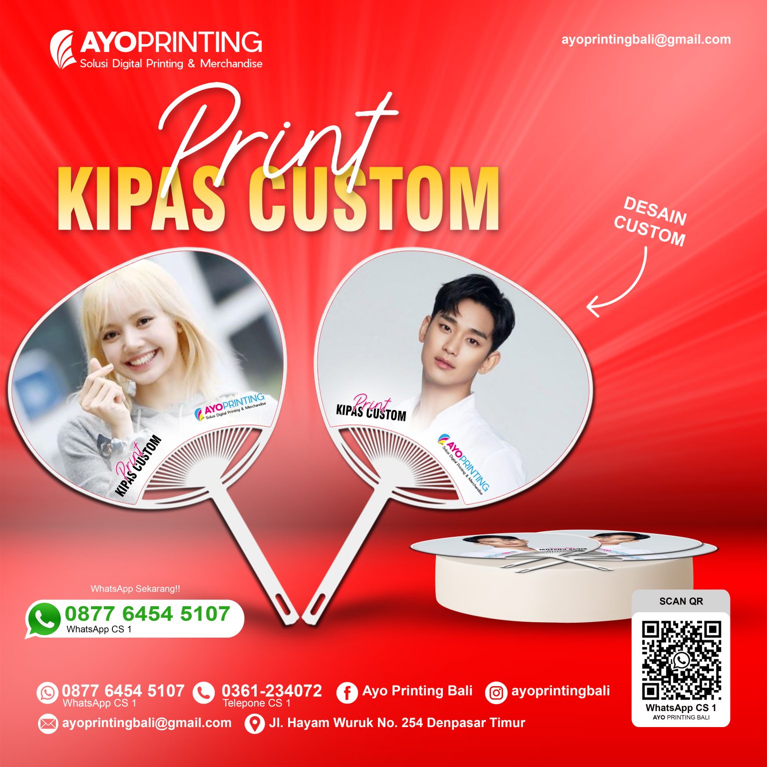 Buat Souvenir Kipas Custom Desain untuk media promosi bisa order di Ayo ...